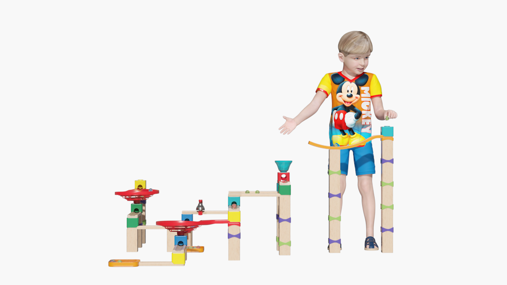 3D Boy With Wooden Marble Run Toy - TurboSquid 2313999