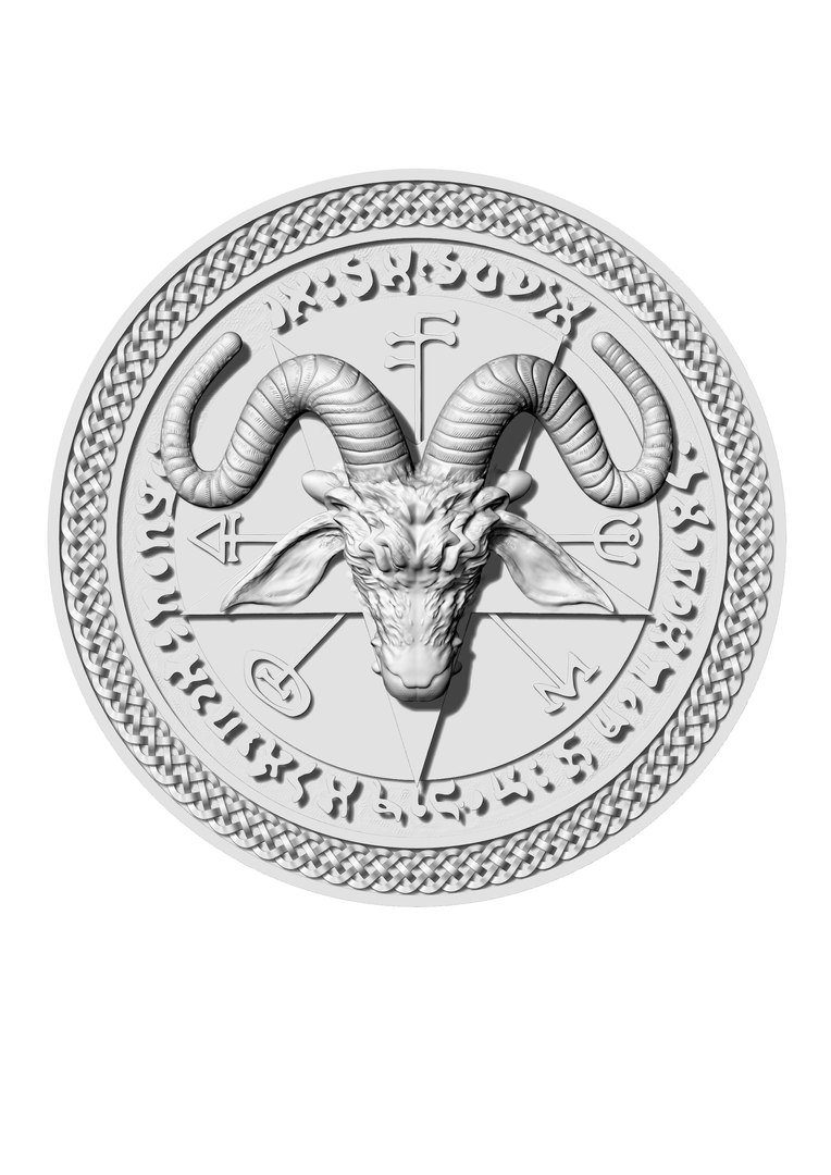 3D PENTAGRAM WITH GOAT HEAD model - TurboSquid 1846589
