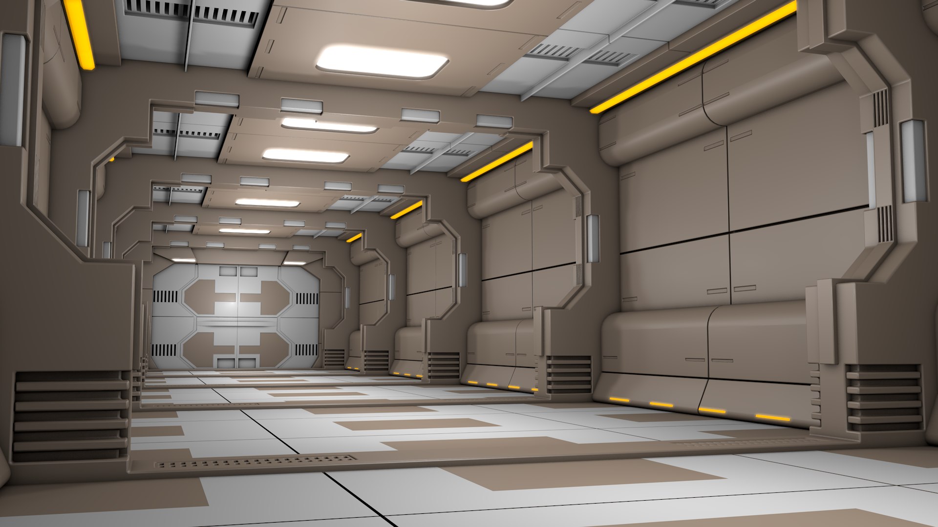 Sci Fi Interior Corridor 3D Model - TurboSquid 2517168