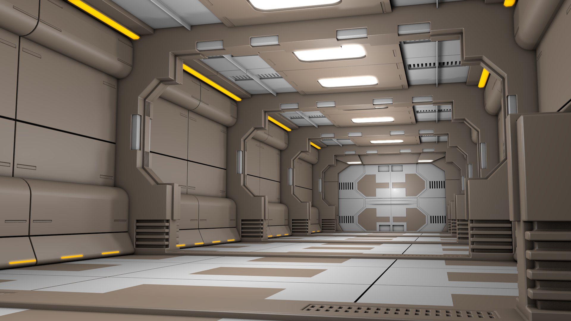 Sci Fi Interior Corridor 3D Model - TurboSquid 2517168