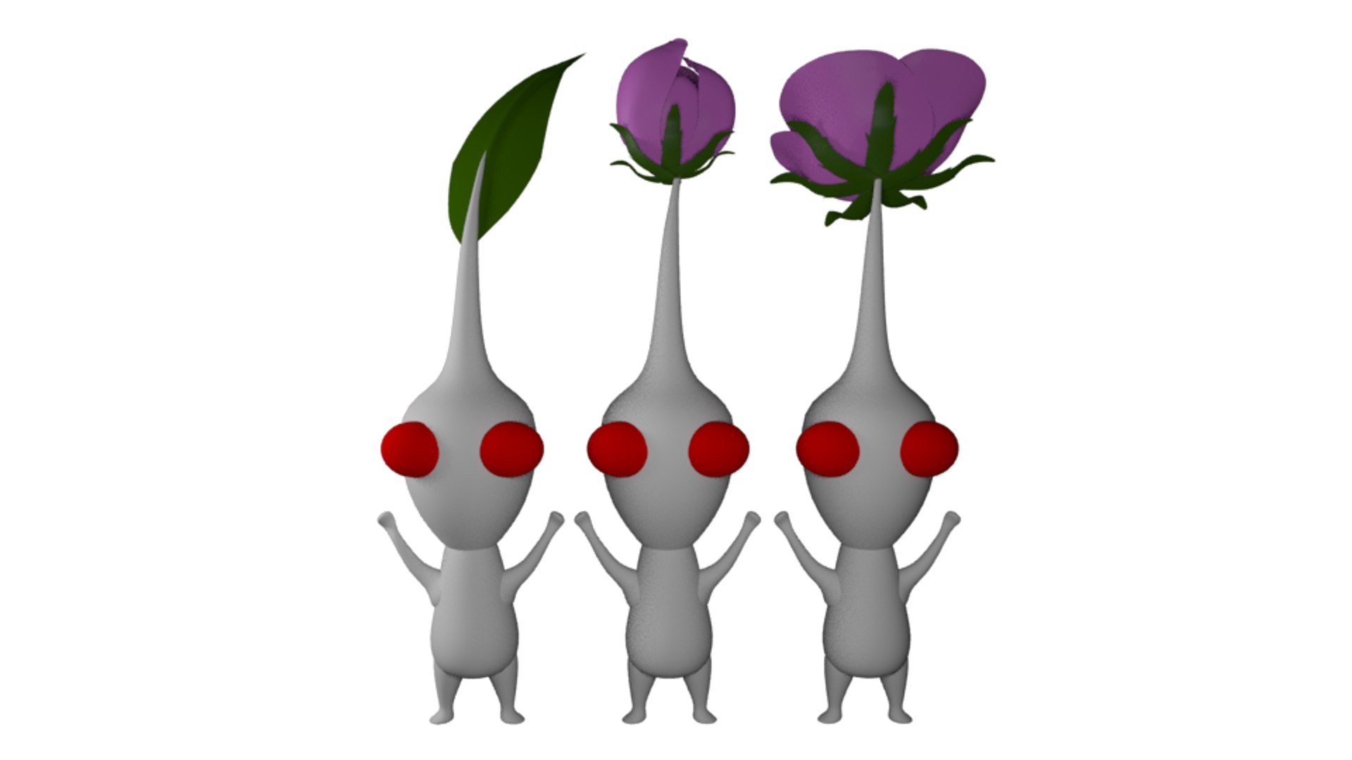 White pikmin 3D model - TurboSquid 1650112