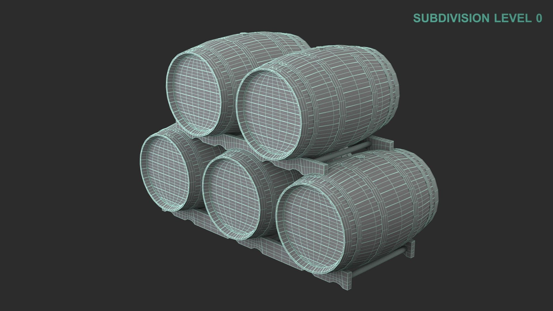 3D Model Stacked Barrels - TurboSquid 2046428