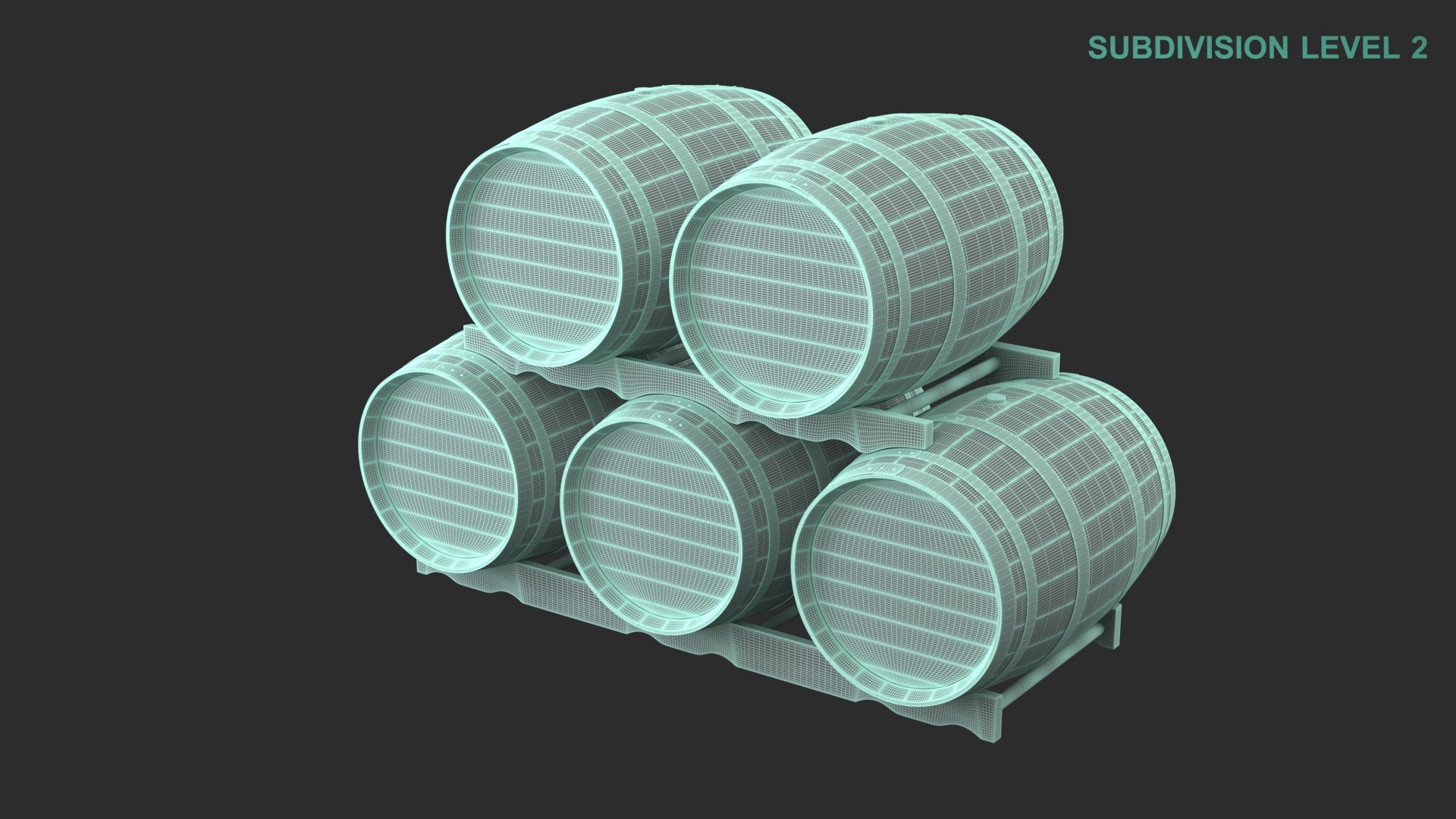 3D Model Stacked Barrels - TurboSquid 2046428