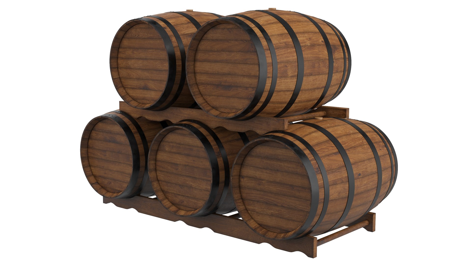 3D Model Stacked Barrels - TurboSquid 2046428