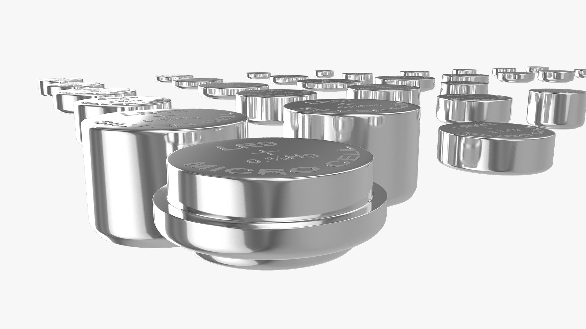 3D Model All Size Silver Oxide And Alkaline Battery Cells - TurboSquid ...