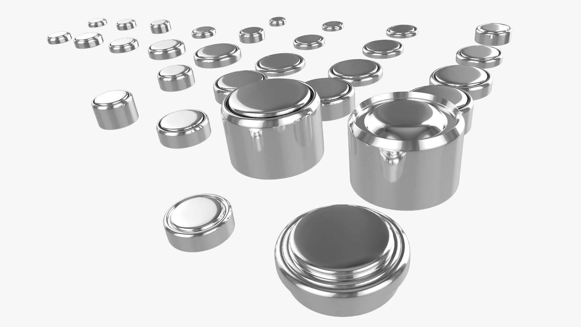 3D Model All Size Silver Oxide And Alkaline Battery Cells - TurboSquid ...