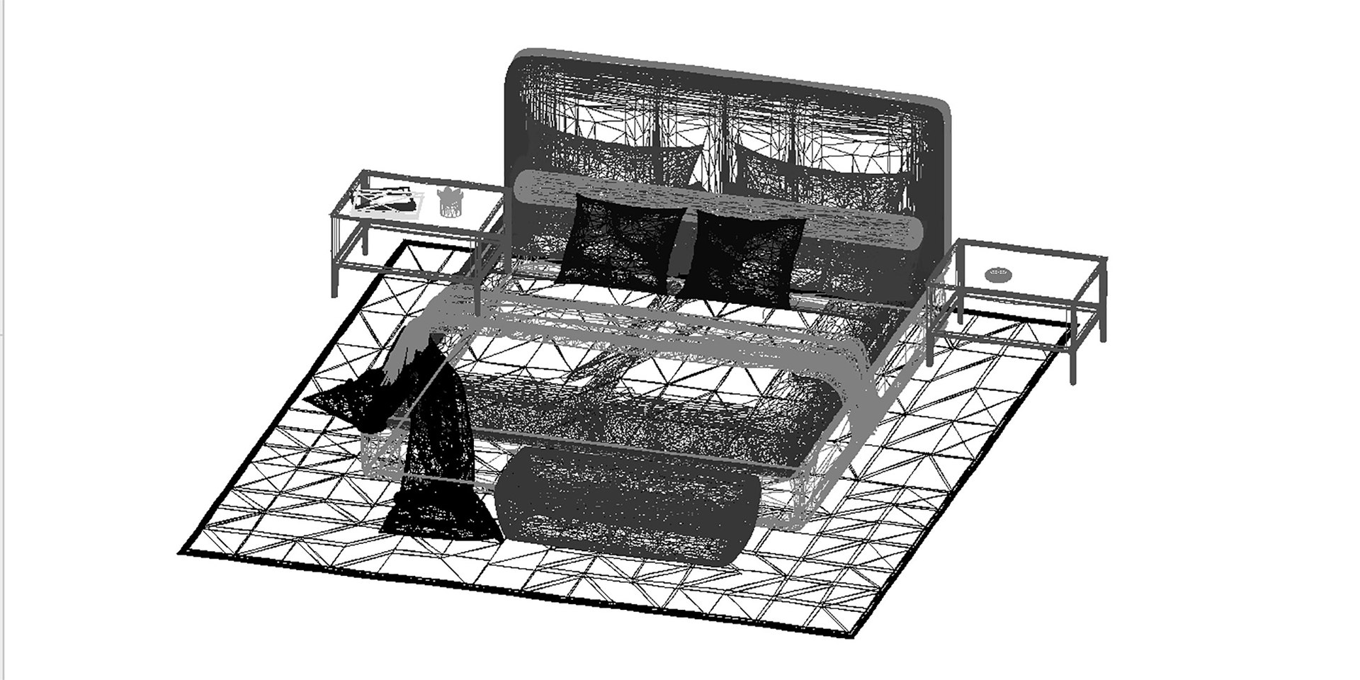 3D New Revit Family Double Bed D11 - TurboSquid 2027323