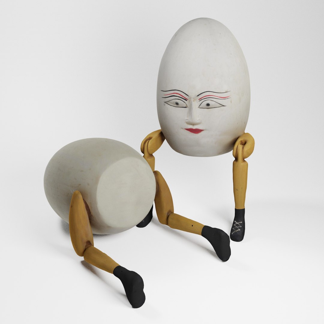 3D Model Sitting Wooden Humpty Dumpty - TurboSquid 1597742