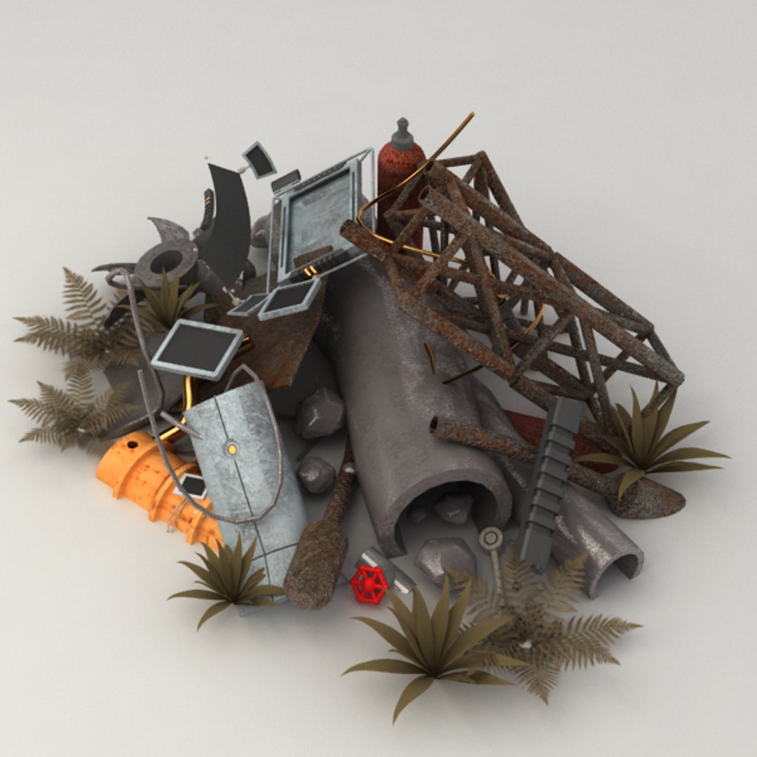 3ds max metal junk pile