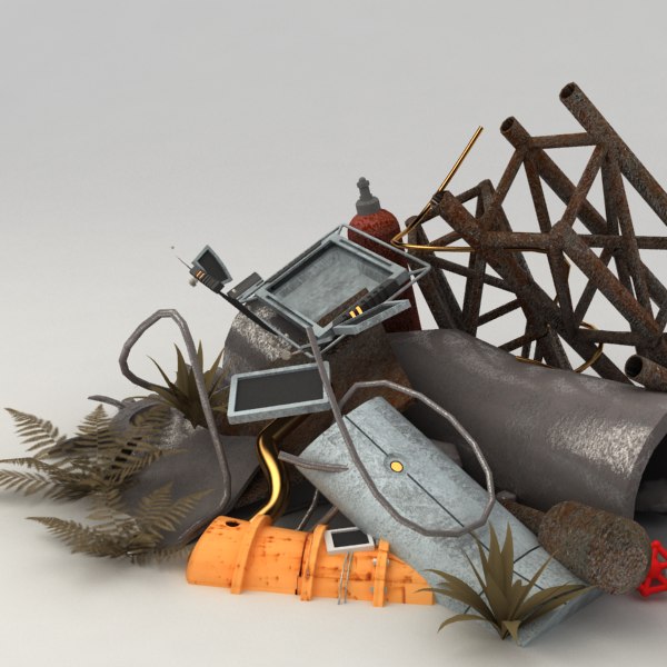 3ds max metal junk pile