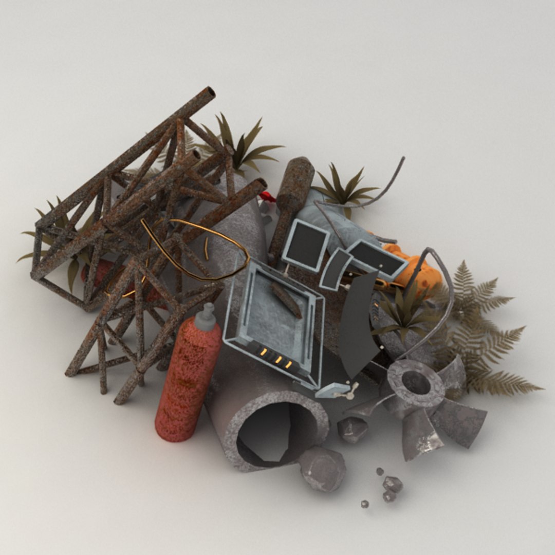 3ds max metal junk pile
