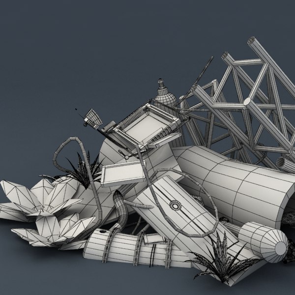 3ds max metal junk pile