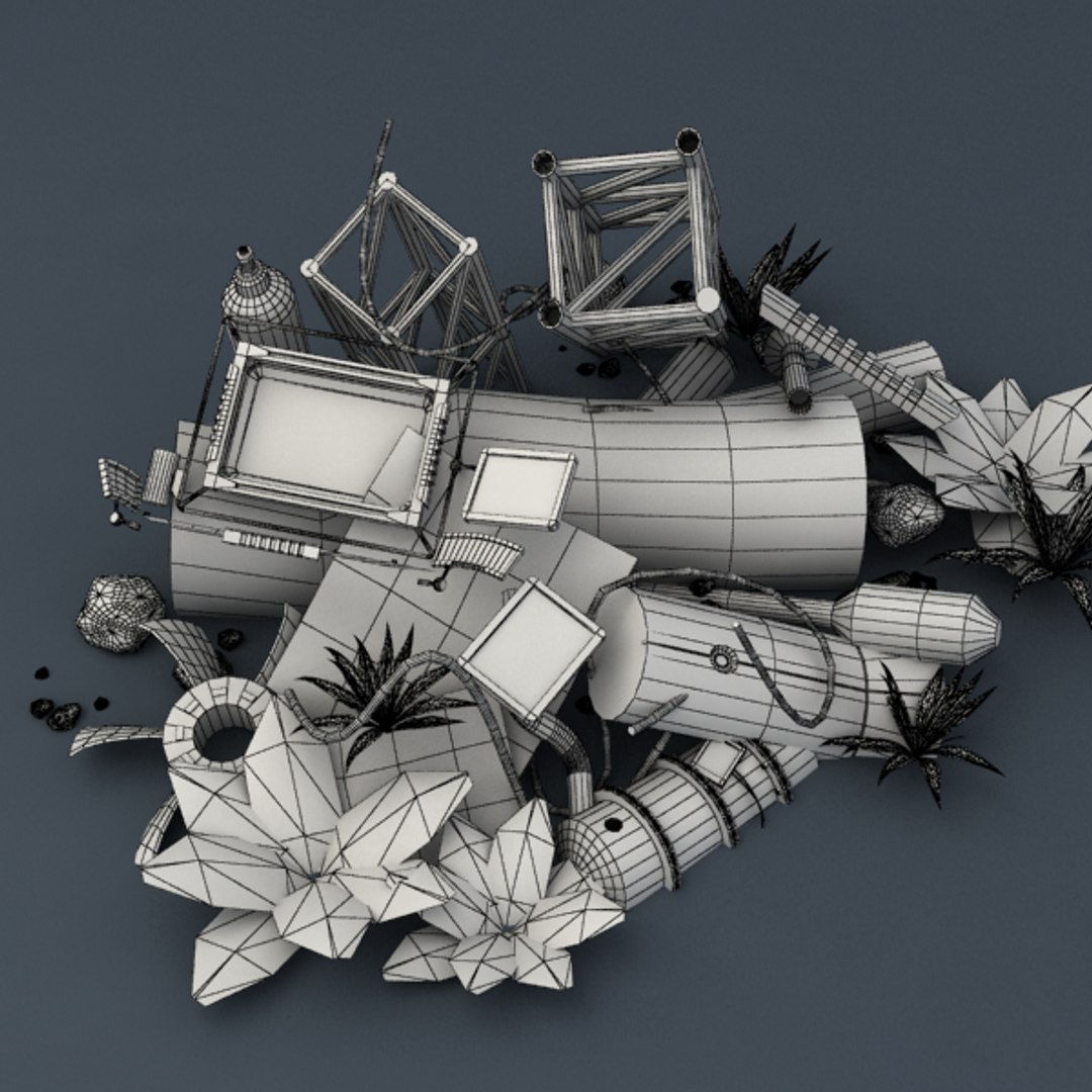 3ds max metal junk pile