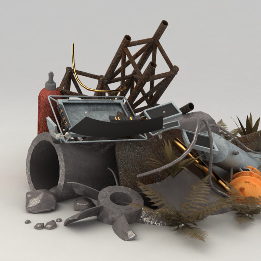 3ds max metal junk pile
