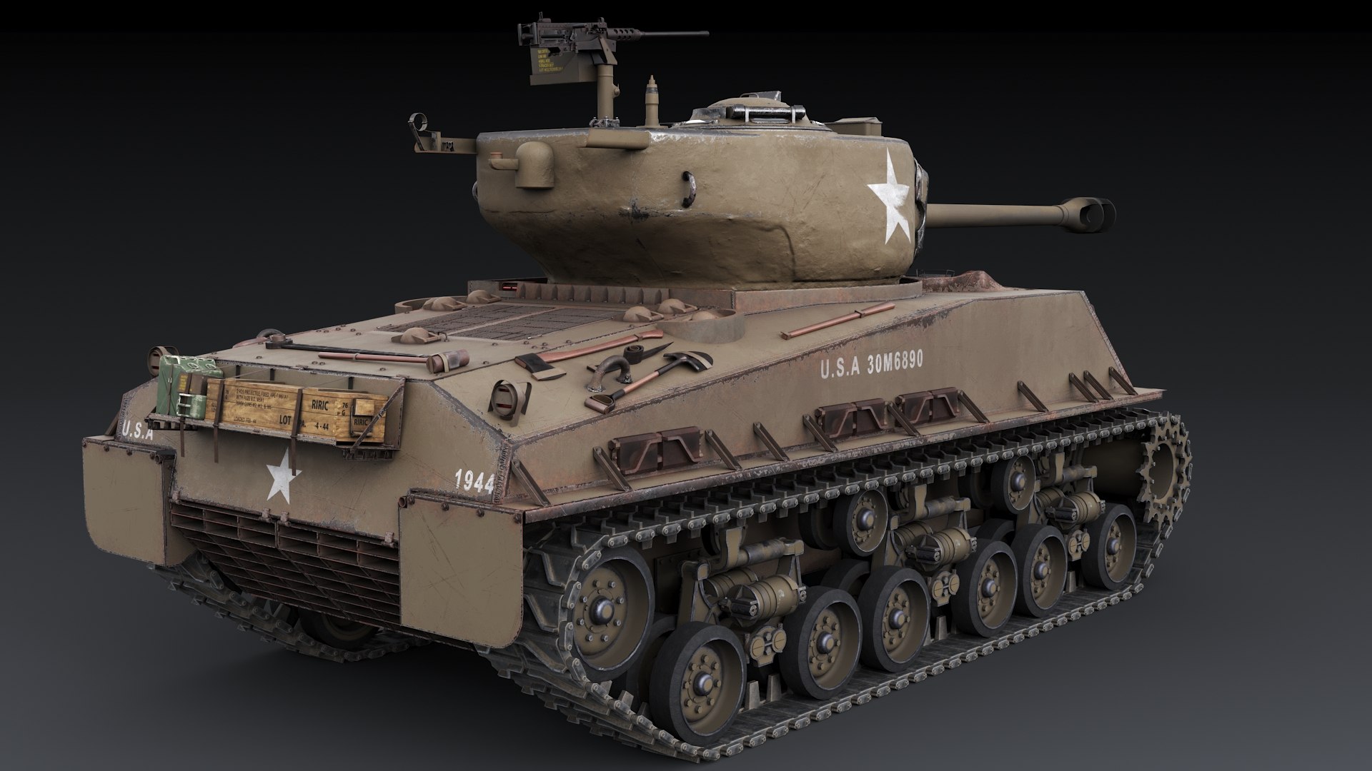 Tank M4A2 76W 3D Model - TurboSquid 1859736