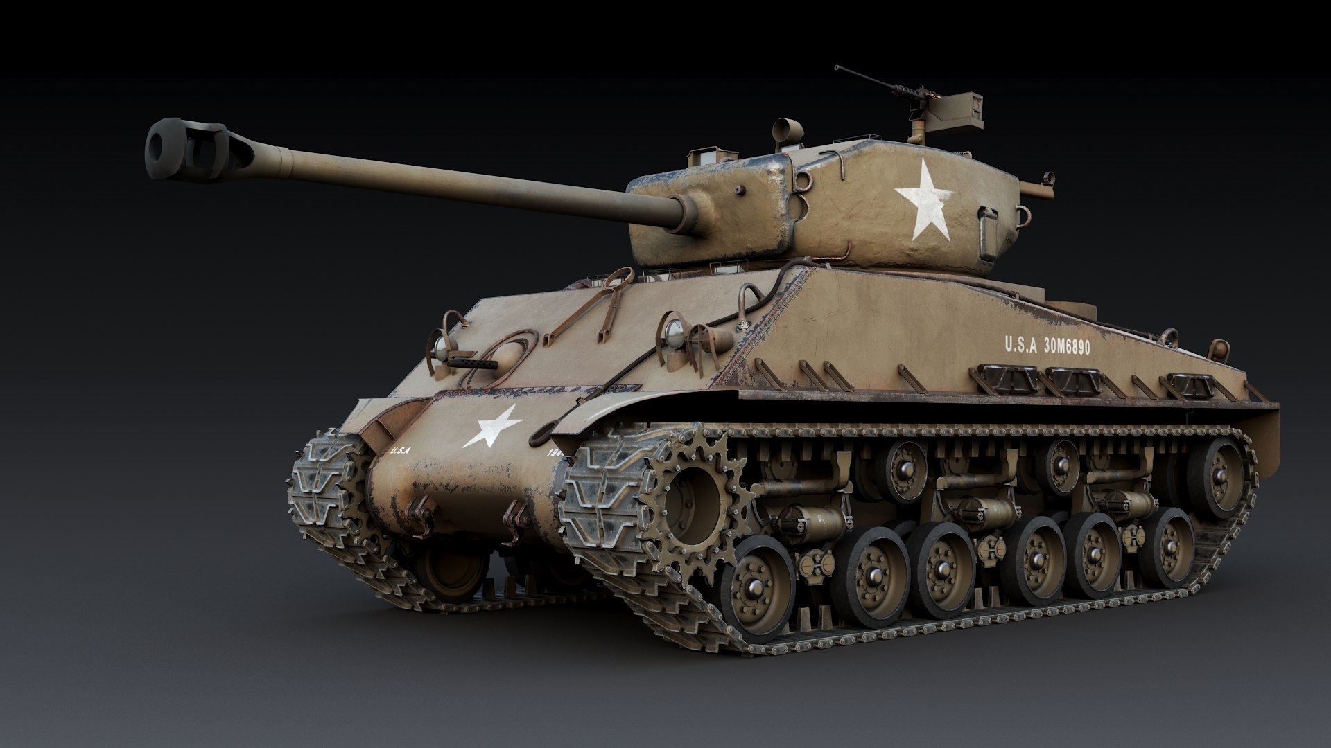 Tank M4A2 76W 3D Model - TurboSquid 1859736
