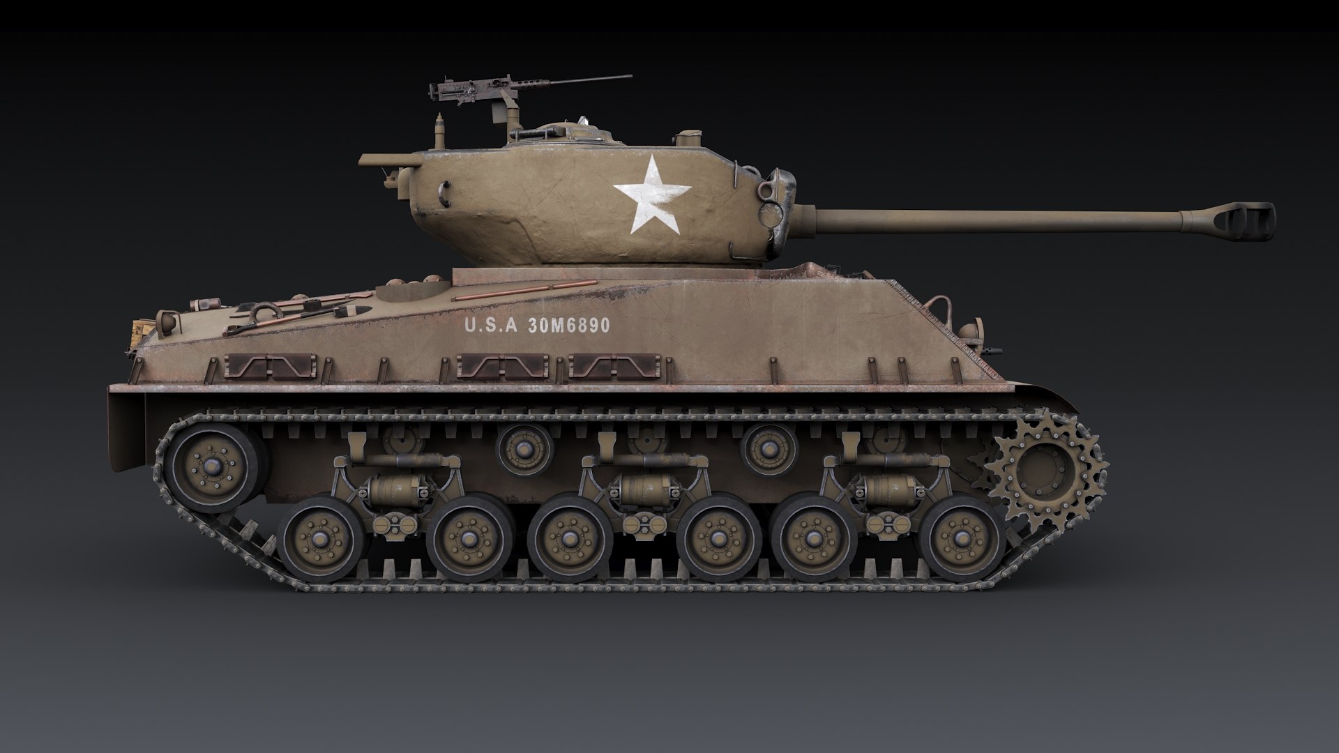 Tank M4A2 76W 3D Model - TurboSquid 1859736