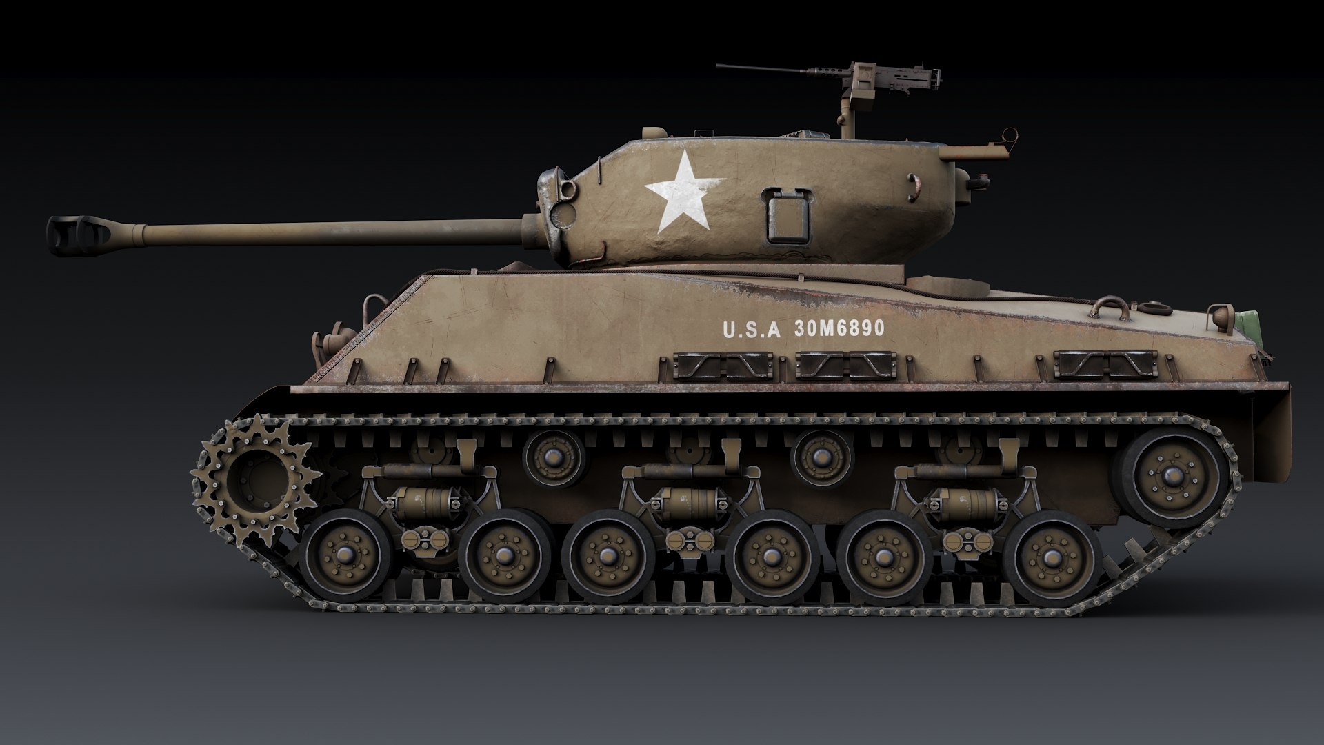 Tank M4A2 76W 3D Model - TurboSquid 1859736