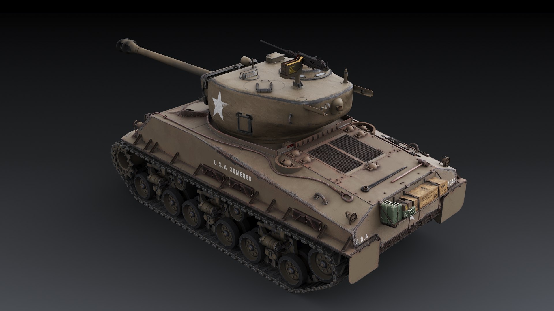 Tank M4A2 76W 3D Model - TurboSquid 1859736