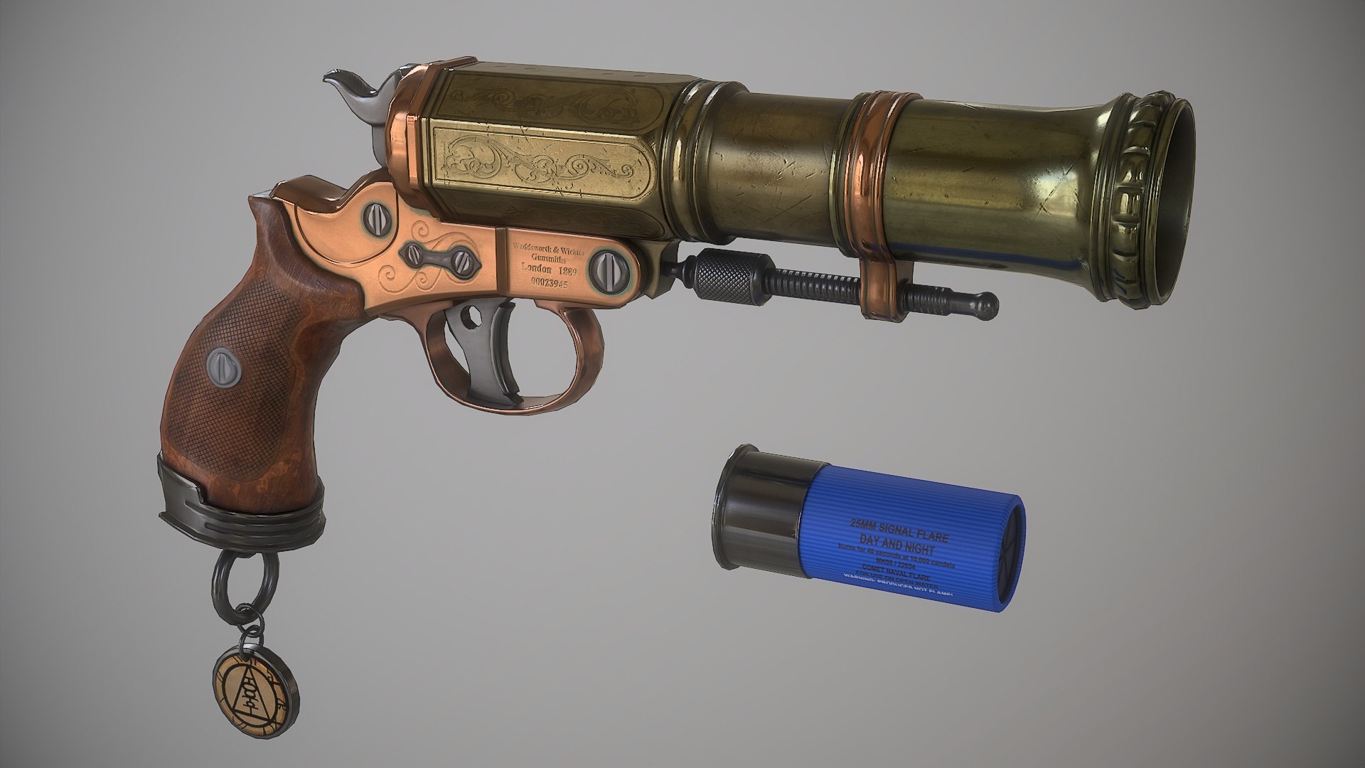 3D Stylized Flare Pistol - TurboSquid 2209518