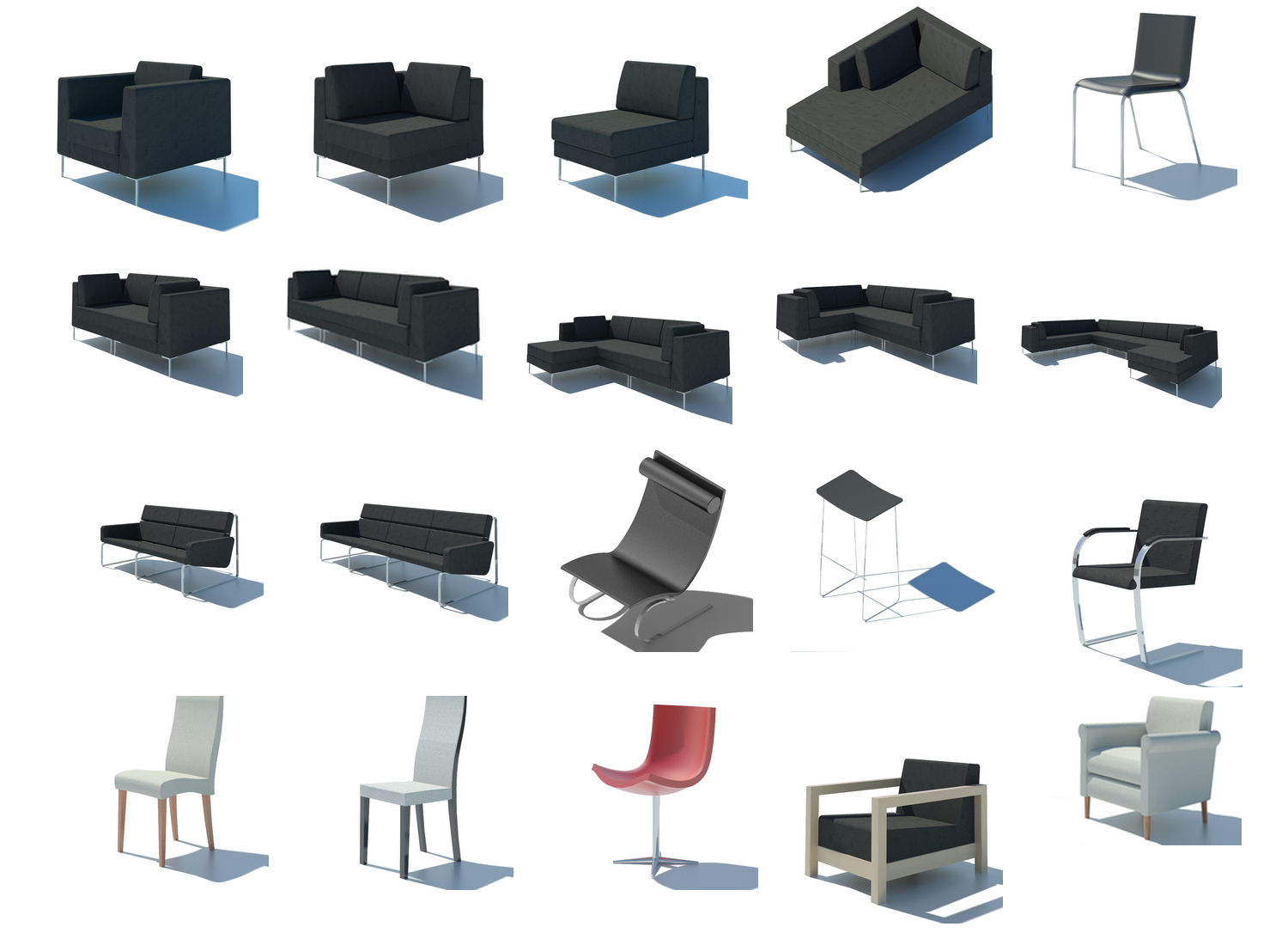 modelo 3d Paquete de muebles Revit - TurboSquid 750430