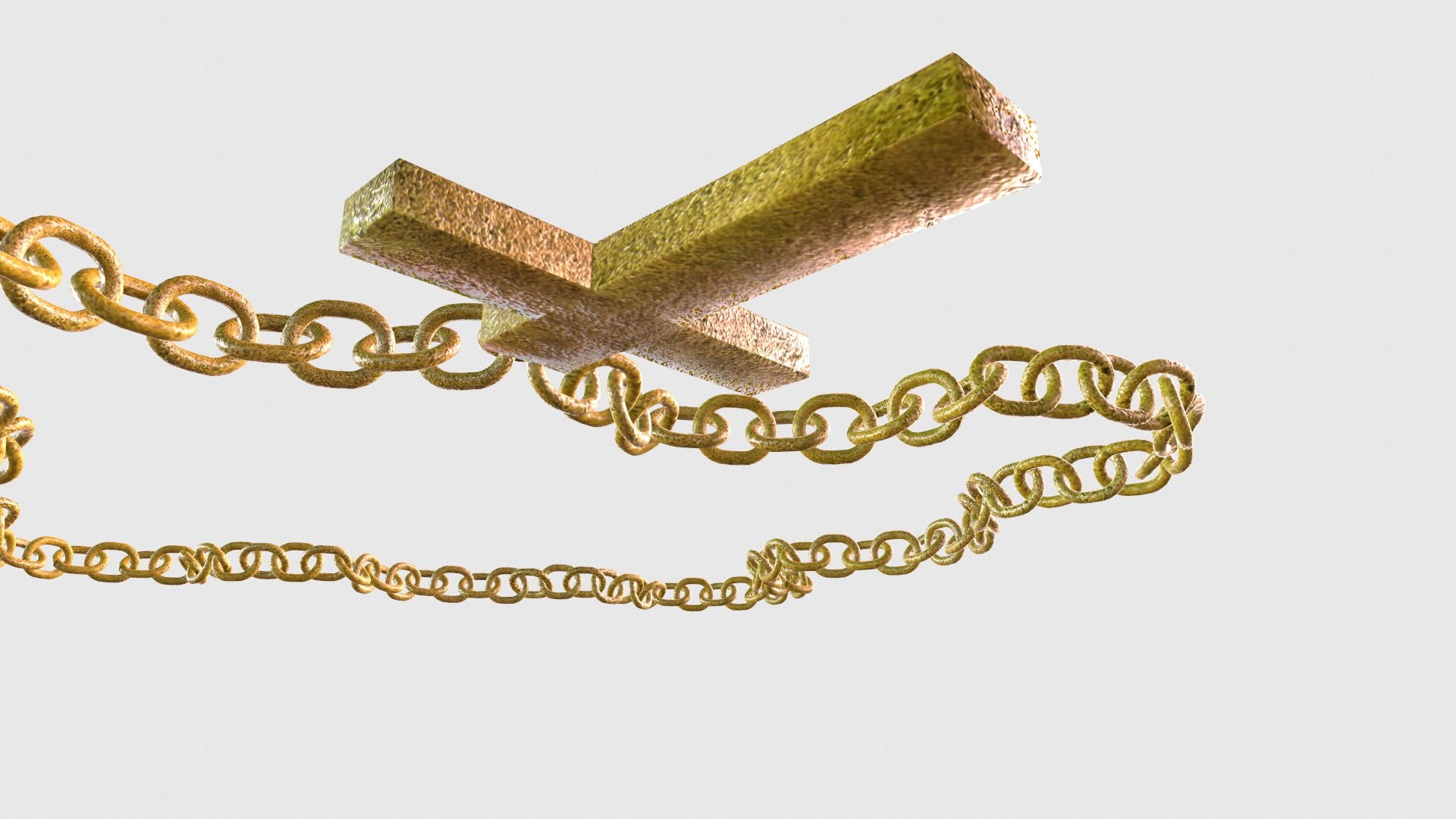 3D Golden Necklace Cross Model - TurboSquid 1658781