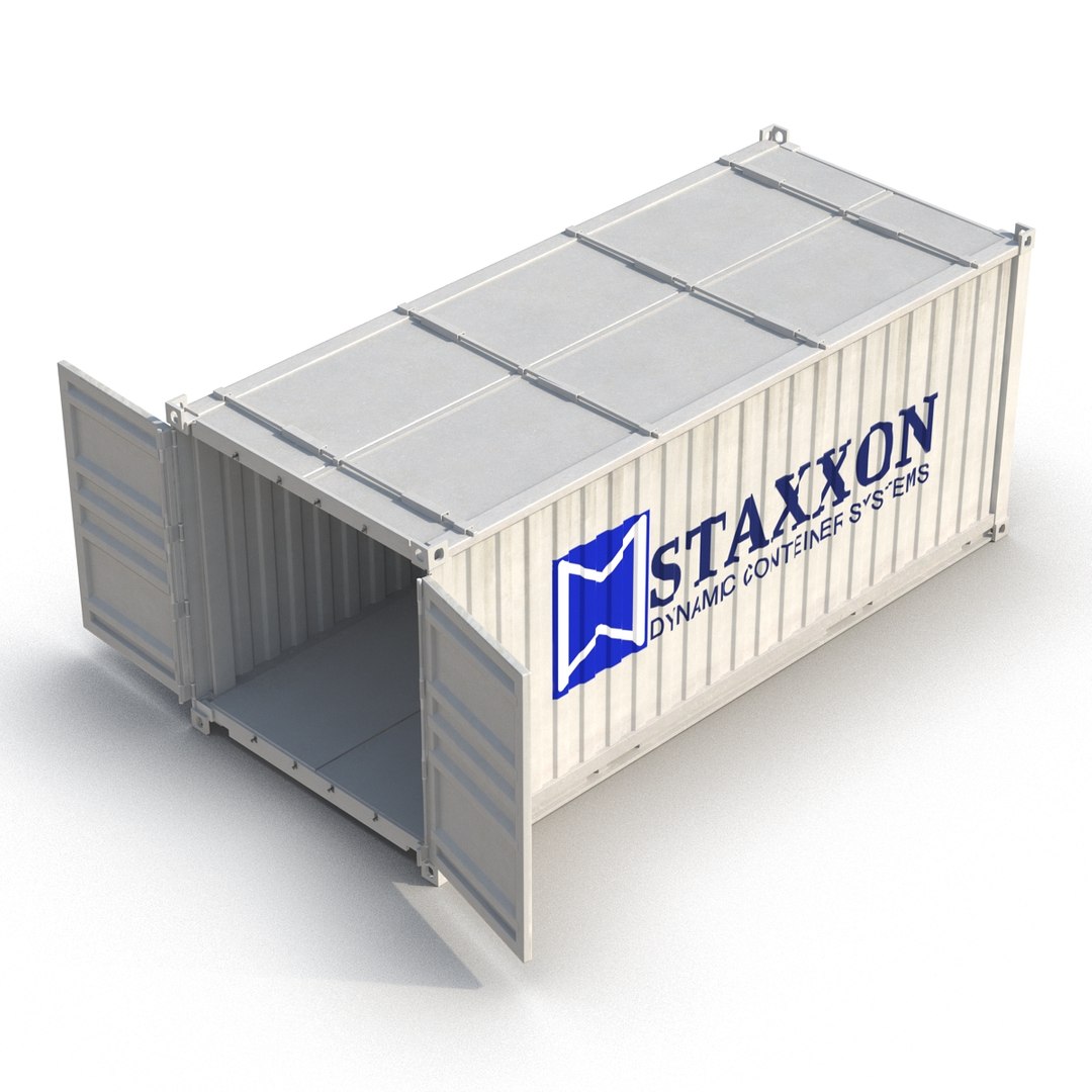 3d model collapsible iso container rigged