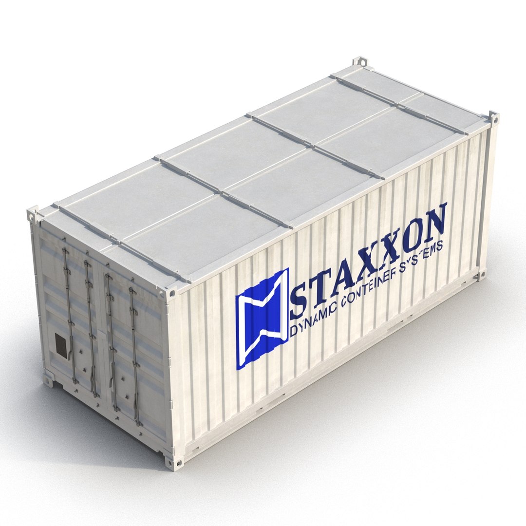 3d model collapsible iso container rigged