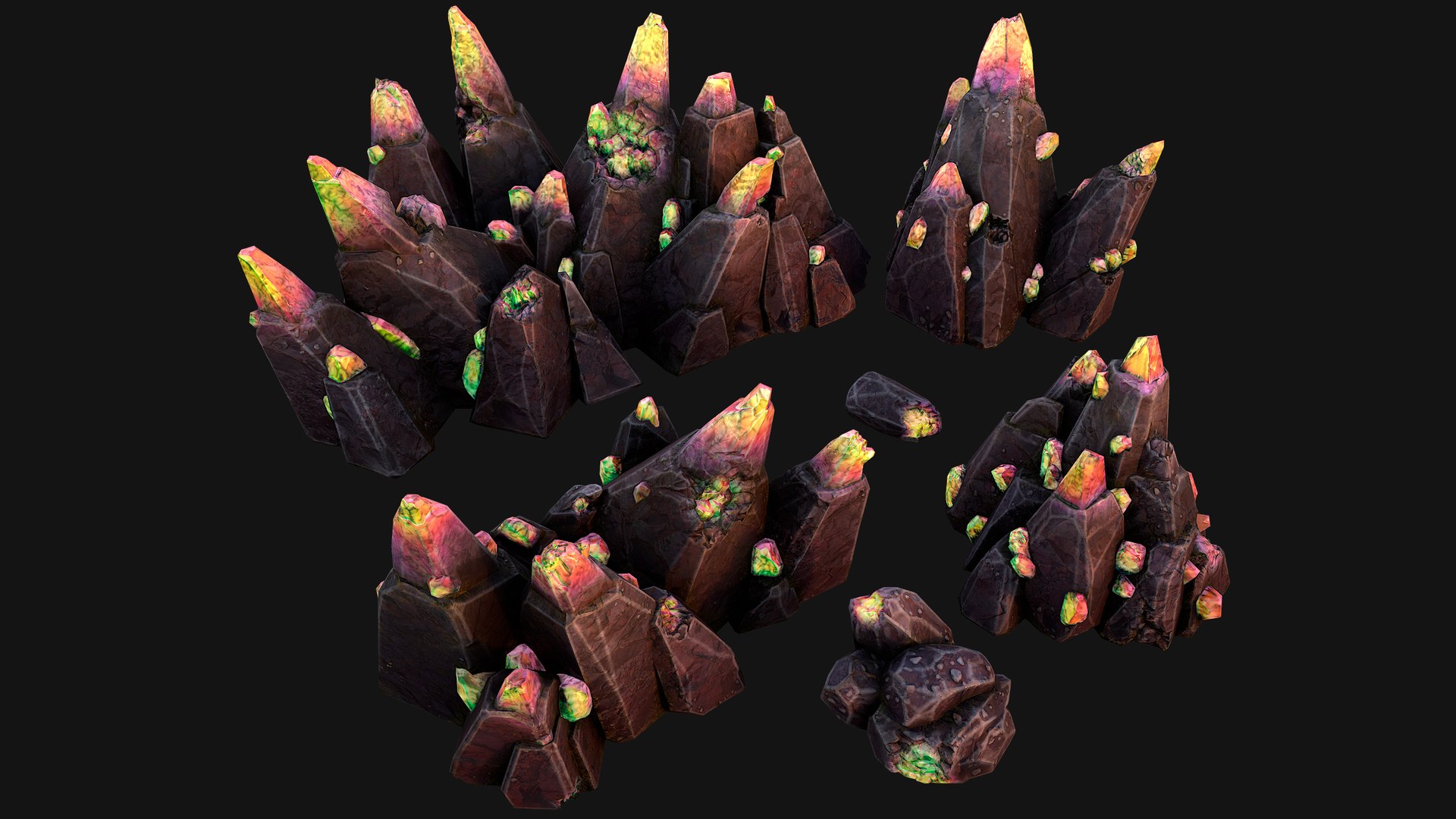 3D Cave Crystal Gemstone Ore Model - TurboSquid 2309644
