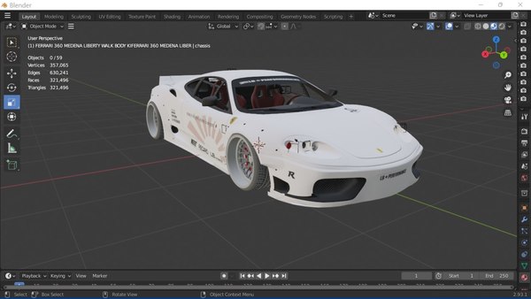 modelo 3d FERRARI 360 MODENA LBW UHQ - TurboSquid 2089603