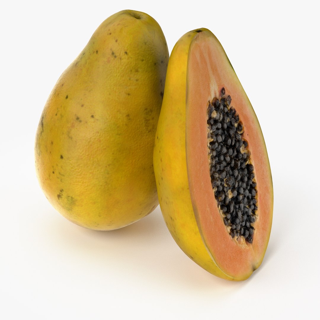 Realistic Papaya Fruit Real 3d Model