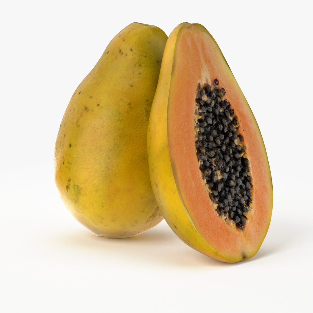 Realistic Papaya Fruit Real 3d Model