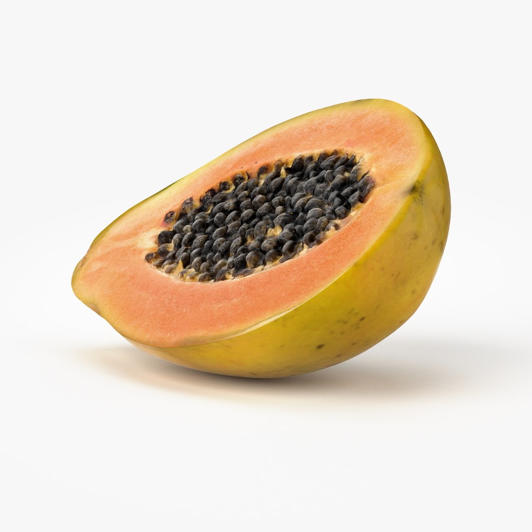 Realistic Papaya Fruit Real 3d Model