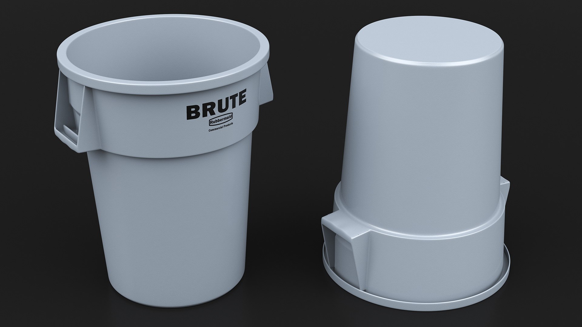 Brute Round Commercial Trash Can Grey 3D model - TurboSquid 2147255