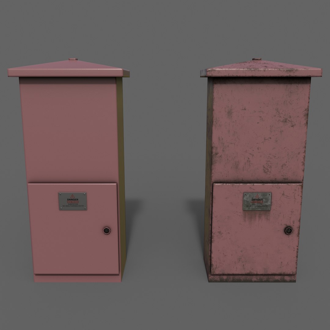 PBR Electric Box Red V4 model - TurboSquid 1796068