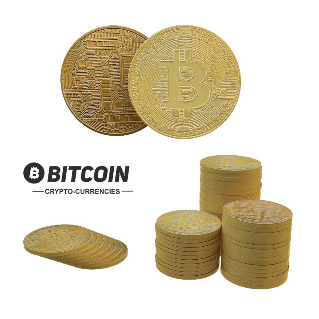 Bitcoin set 3D model - TurboSquid 1234582
