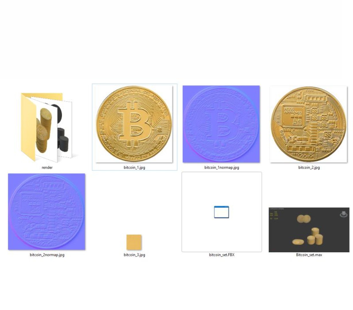Bitcoin set 3D model - TurboSquid 1234582