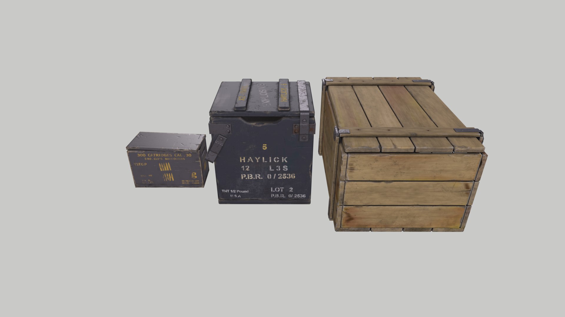 3D WWII Set Of Ammo Boxes - TurboSquid 2025586