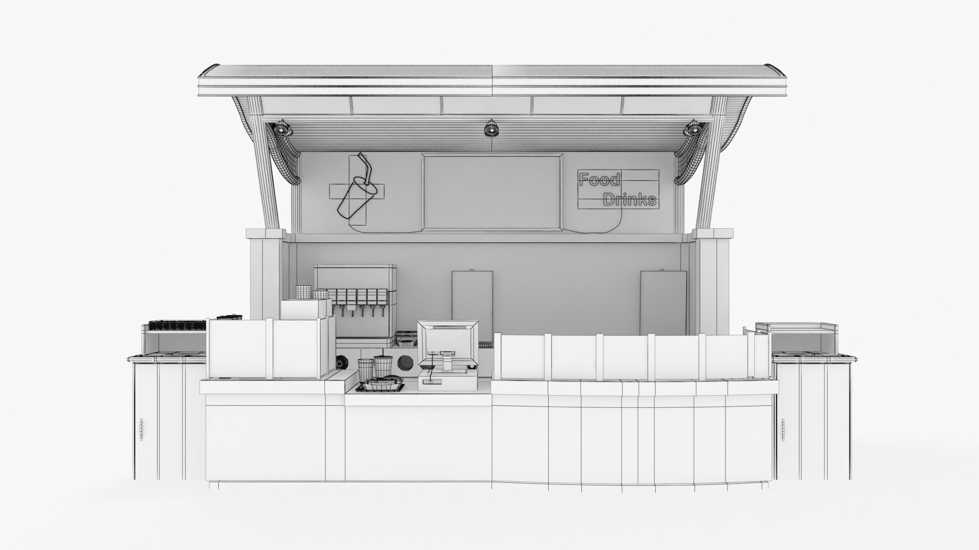 Restaurant food stall model - TurboSquid 1459036