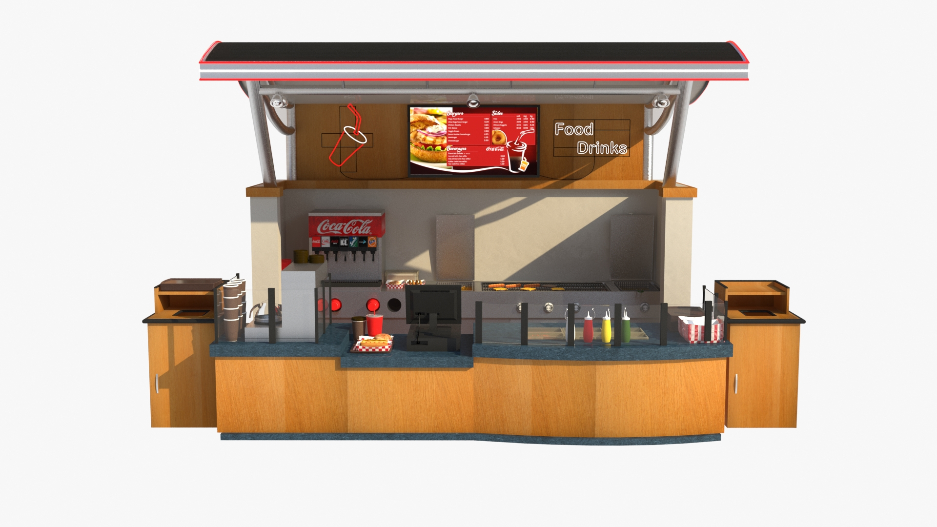 Restaurant Food Stall Model - TurboSquid 1459036