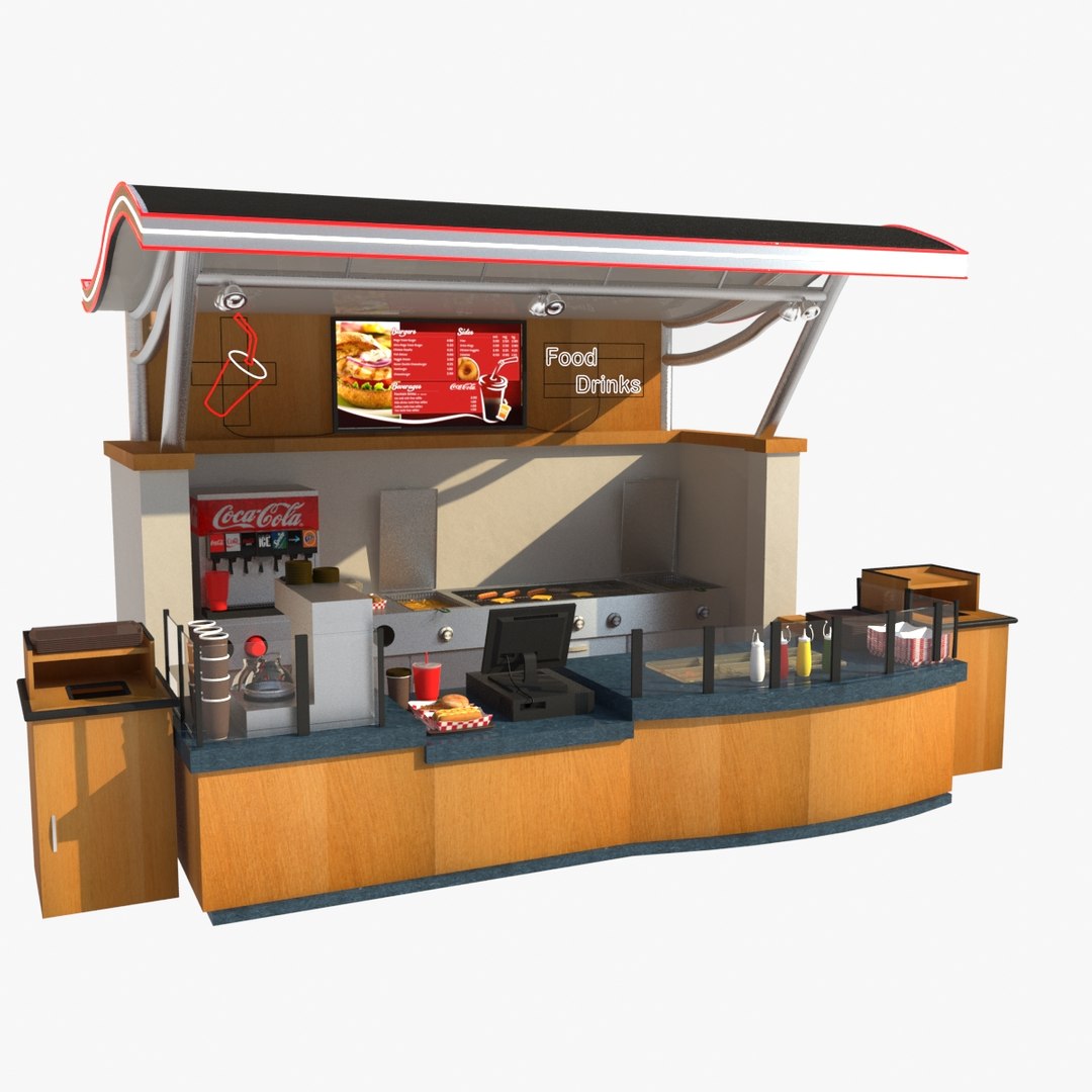 Restaurant food stall model - TurboSquid 1459036