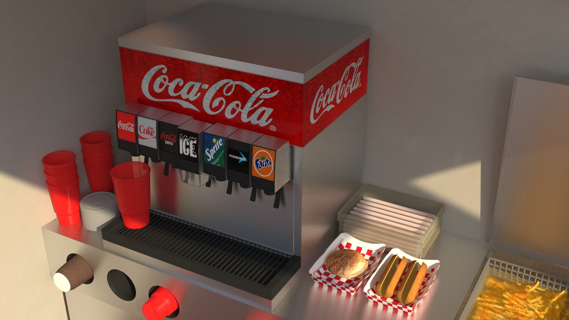 Restaurant food stall model - TurboSquid 1459036