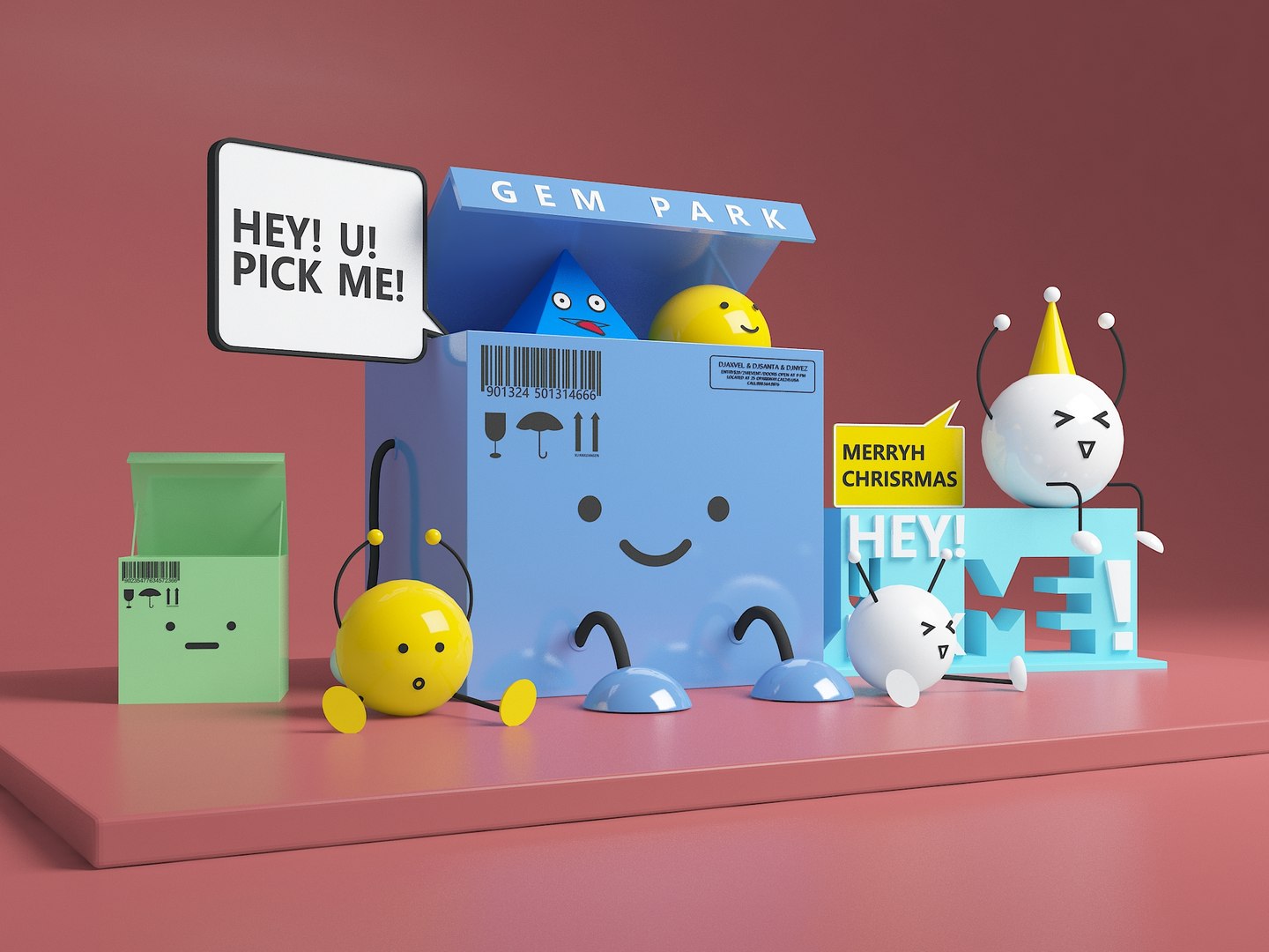 Modern Display Design Cartoon Display Stack Commercial Display Design ...