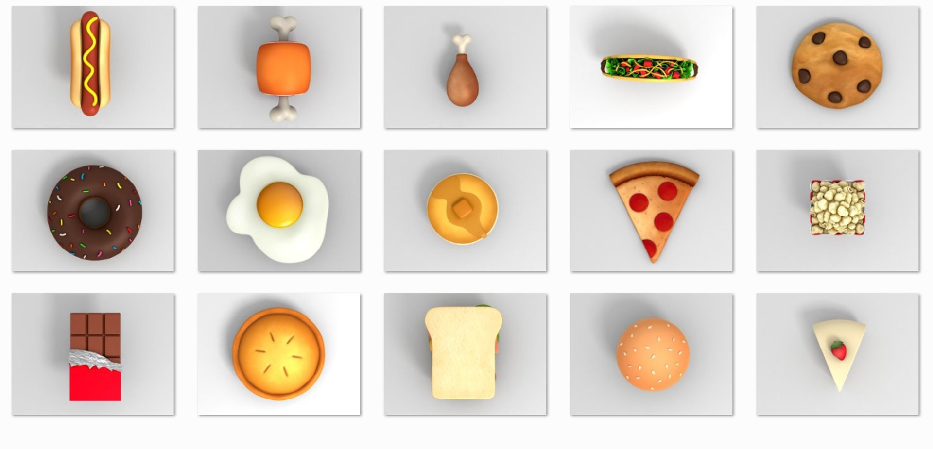 3D model cartoon food pack - TurboSquid 1302664