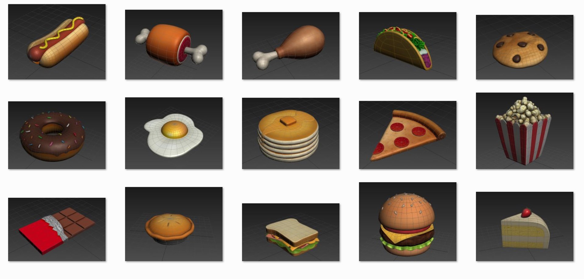 3D model cartoon food pack - TurboSquid 1302664