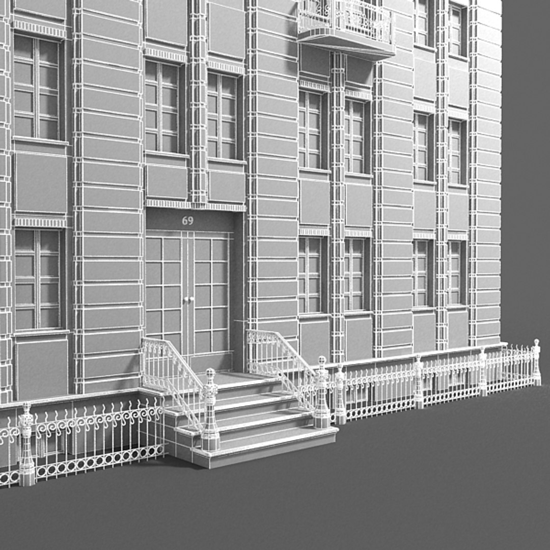 3d Red Brick Building