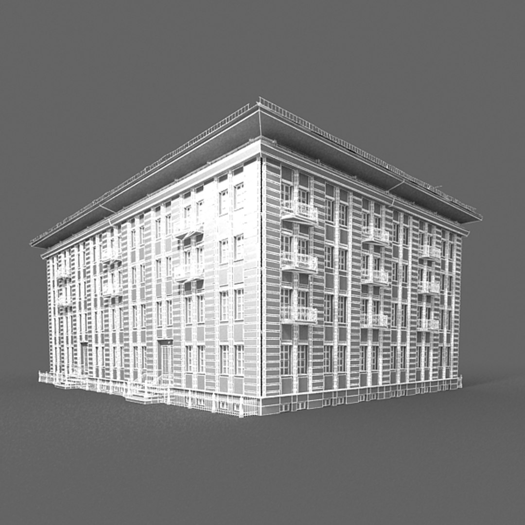 3d Red Brick Building