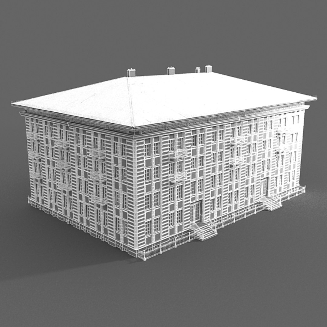 3d Red Brick Building
