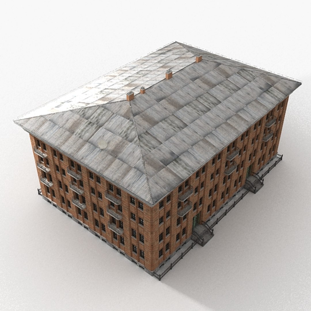 3d Red Brick Building