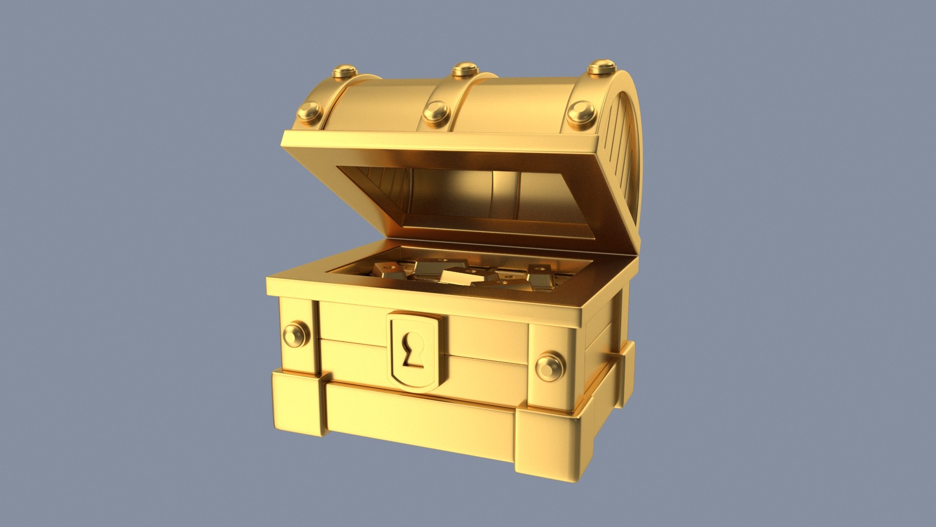 3D Treasure Chest With Gold Bars Model - TurboSquid 2425169